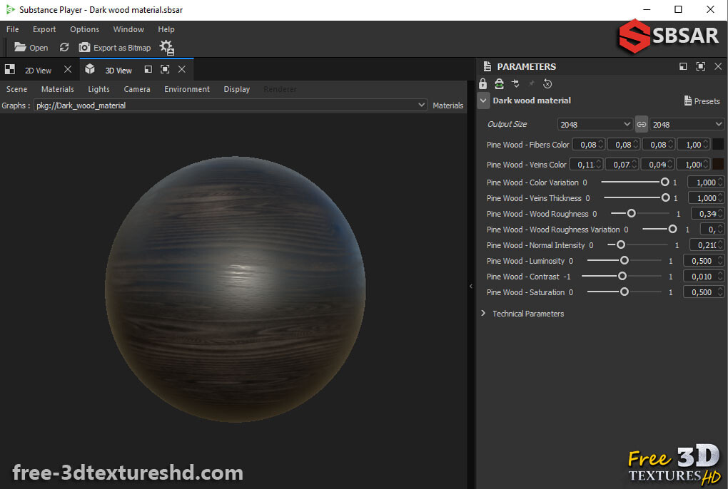 PBR Textures Free Download - Dark Wood Material PBR Textures Generator ...