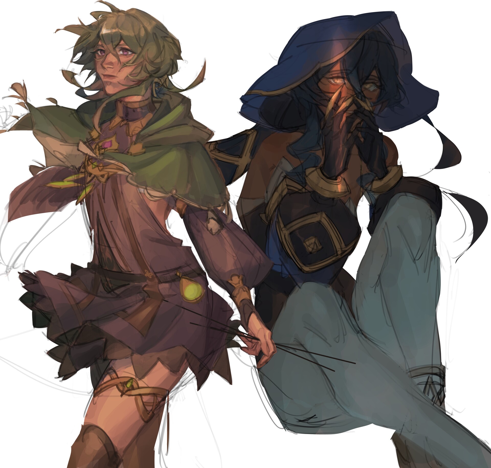 ArtStation - layla and collei sketch