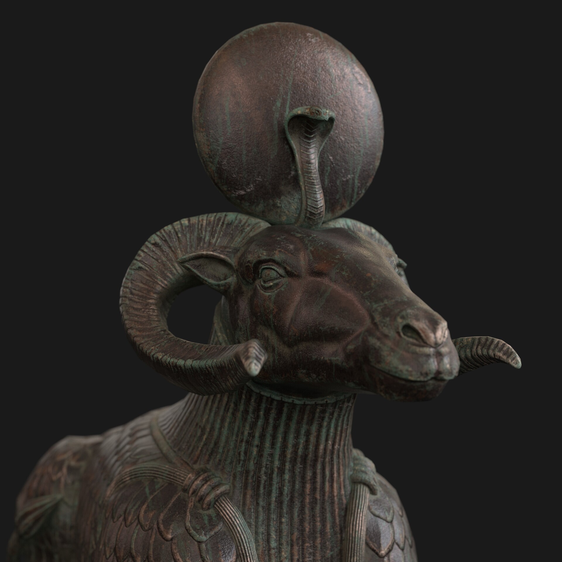 ArtStation - Bronze Egyptian ram statue