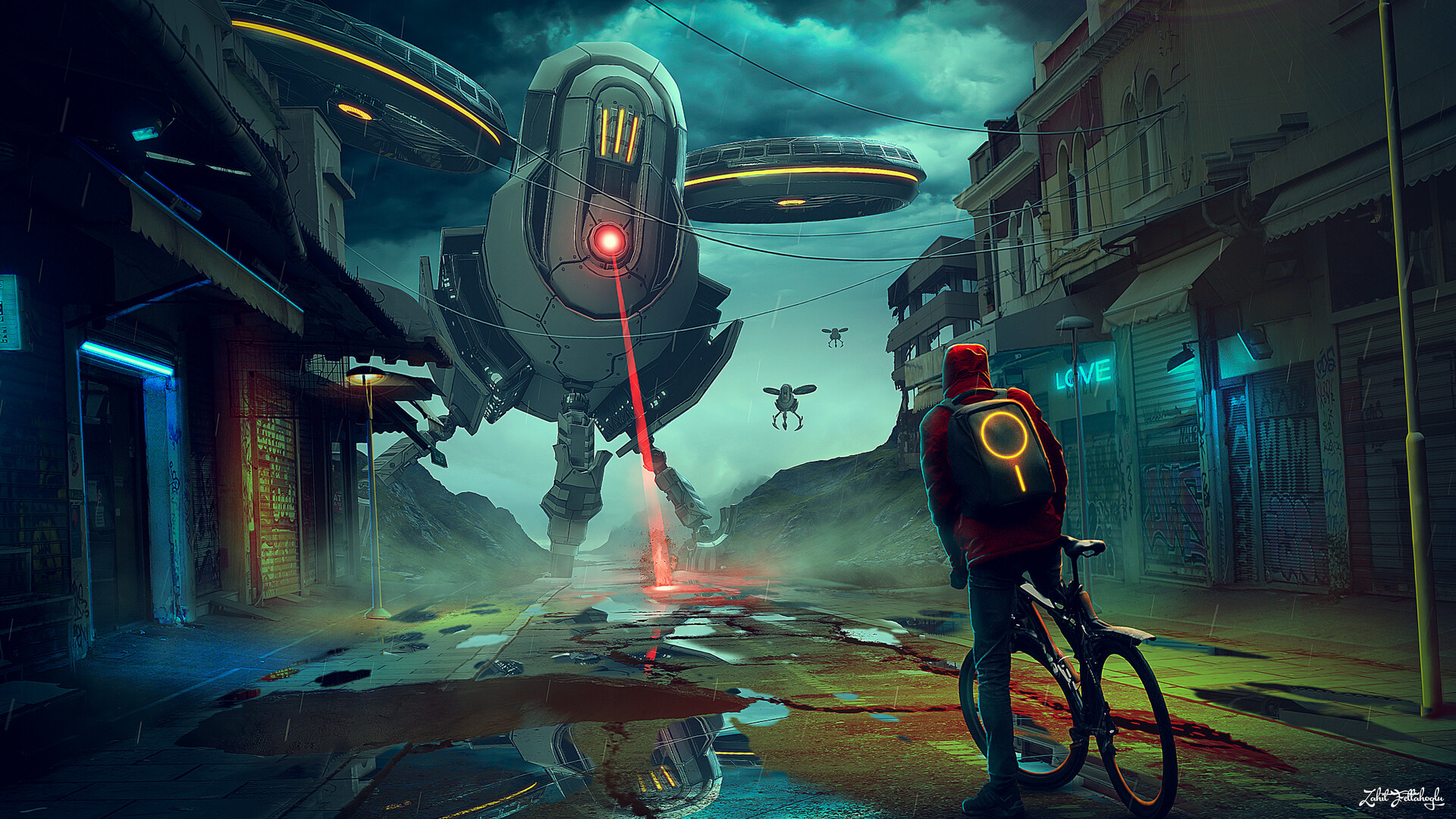 ArtStation - Cyber Giant Drones Sci-fi Photo Manipulation