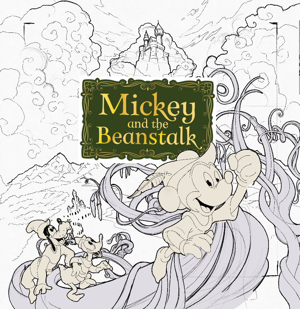 mickey and the beanstalk coloring pages