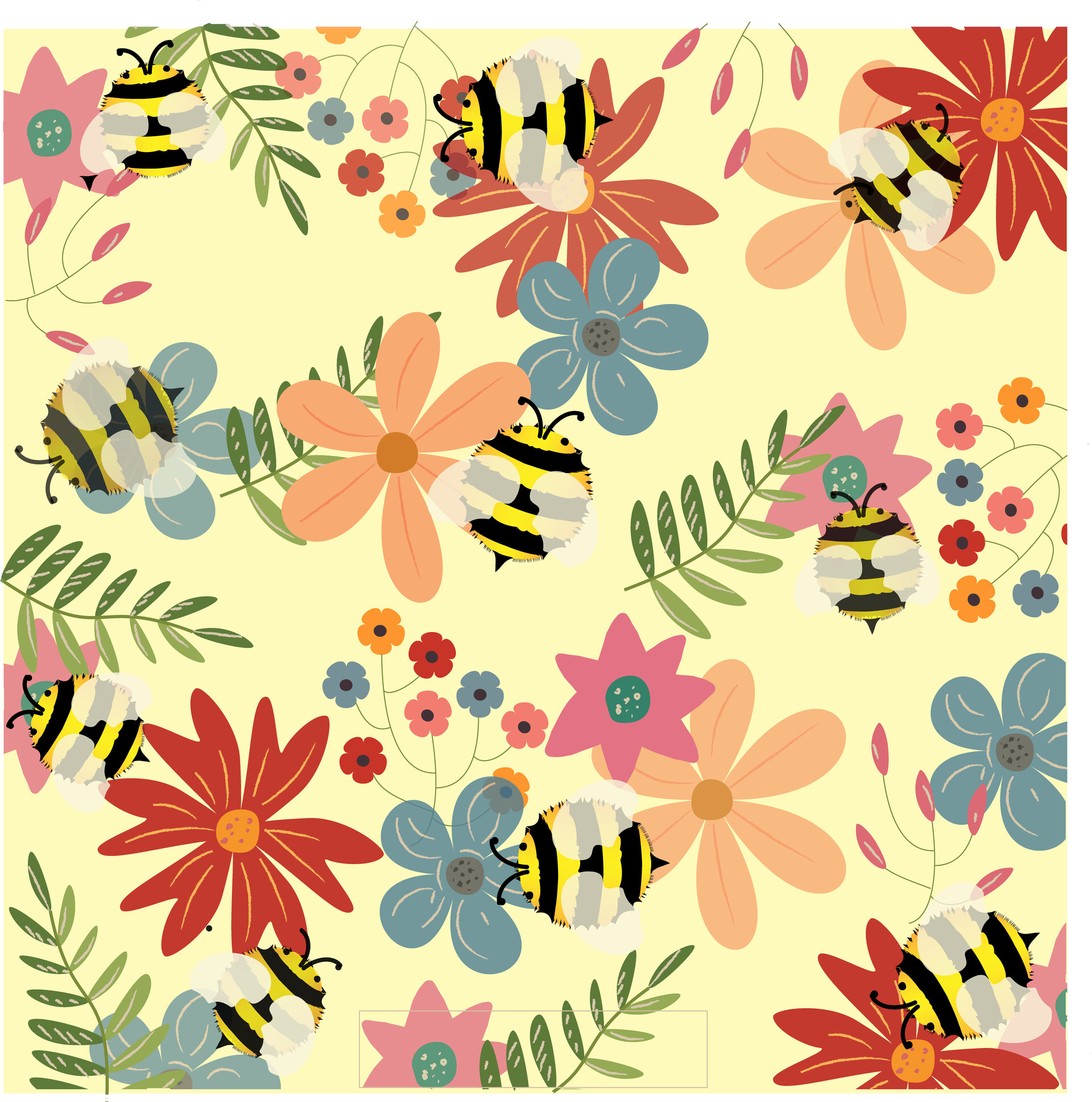 ArtStation - Vector Art - Bee Pattern - Adobe Illustrator
