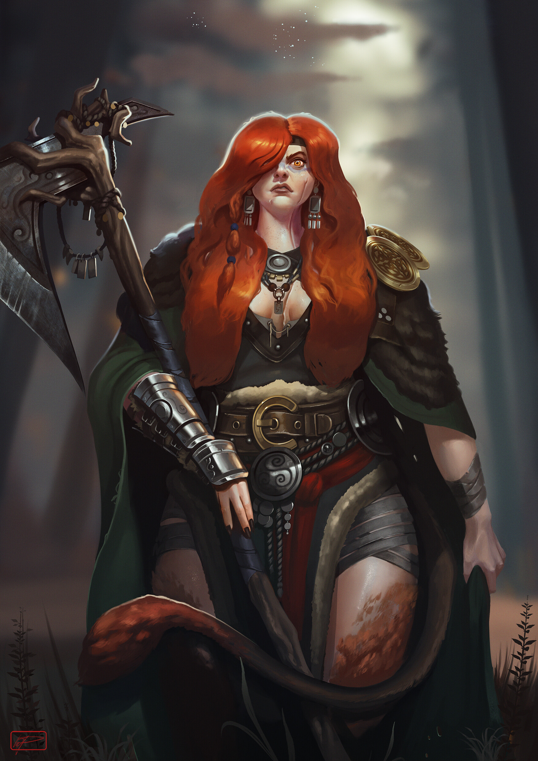 Female Barbarian Axe