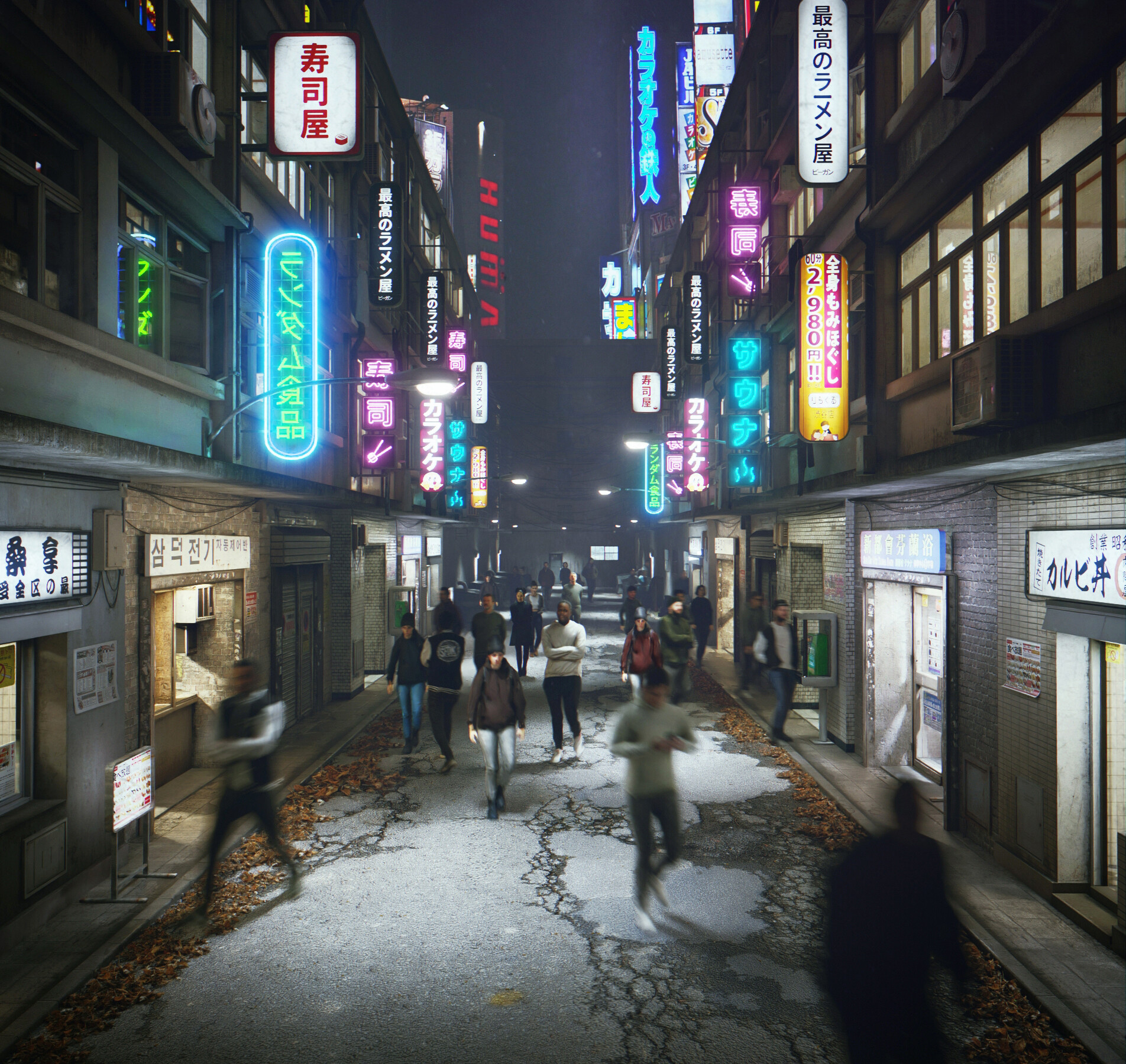 ArtStation - Tokyo Alley at Night, Animated