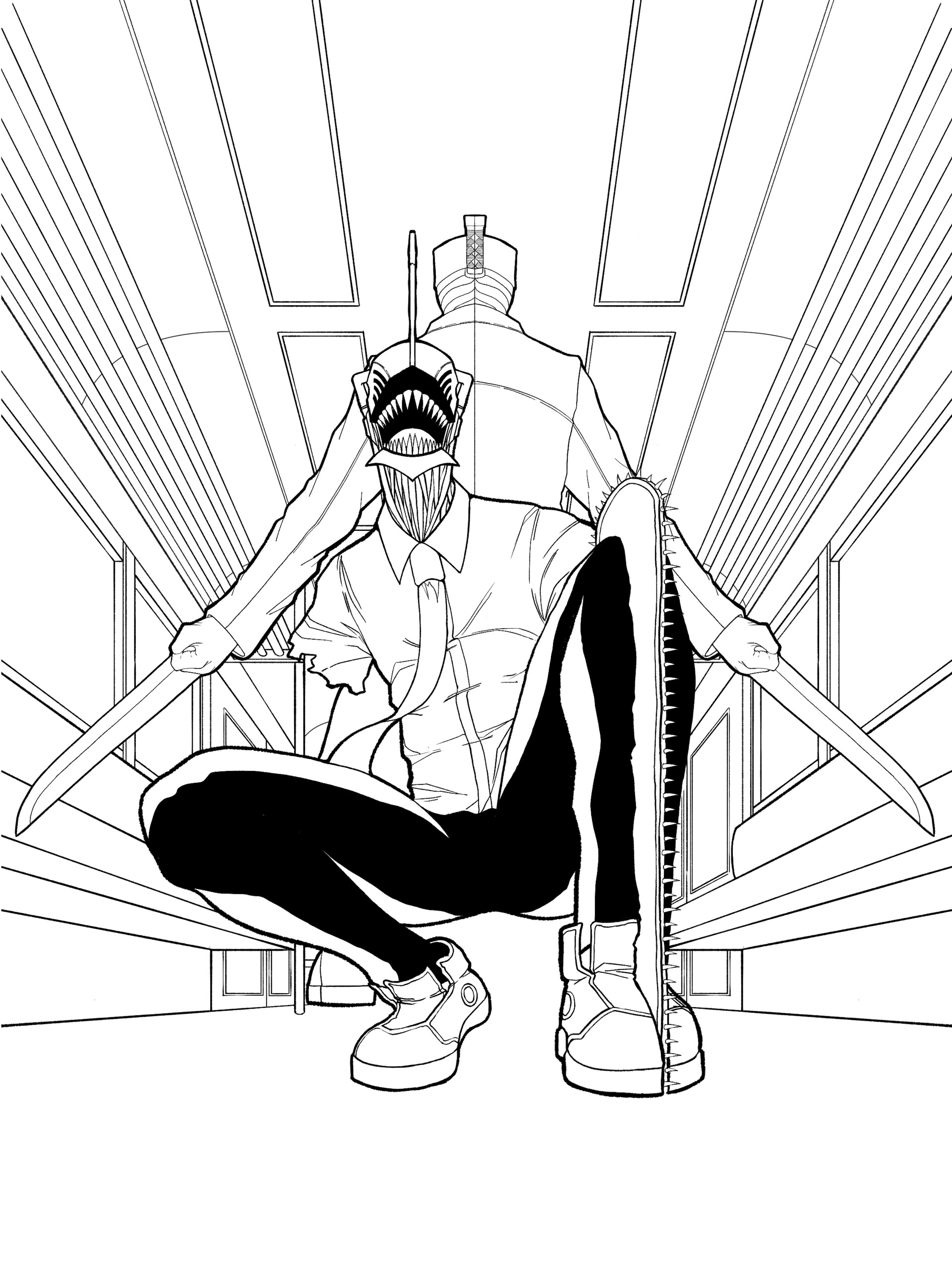 coloring pages of chainsaw man