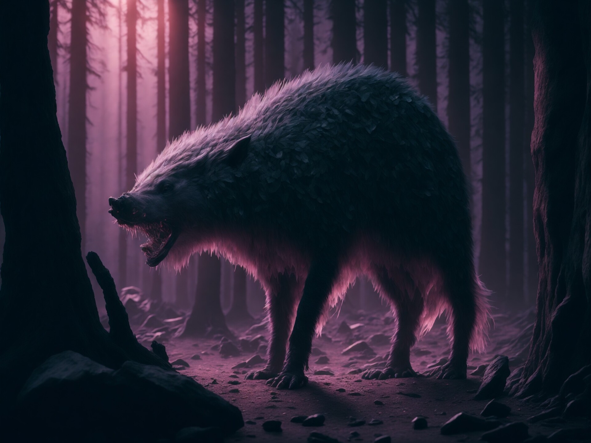 ArtStation - Monster In The Dark Forest