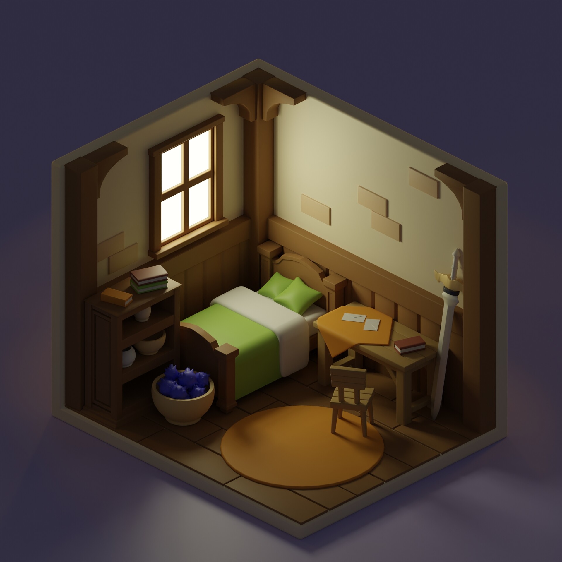 ArtStation - Isometric 3D room