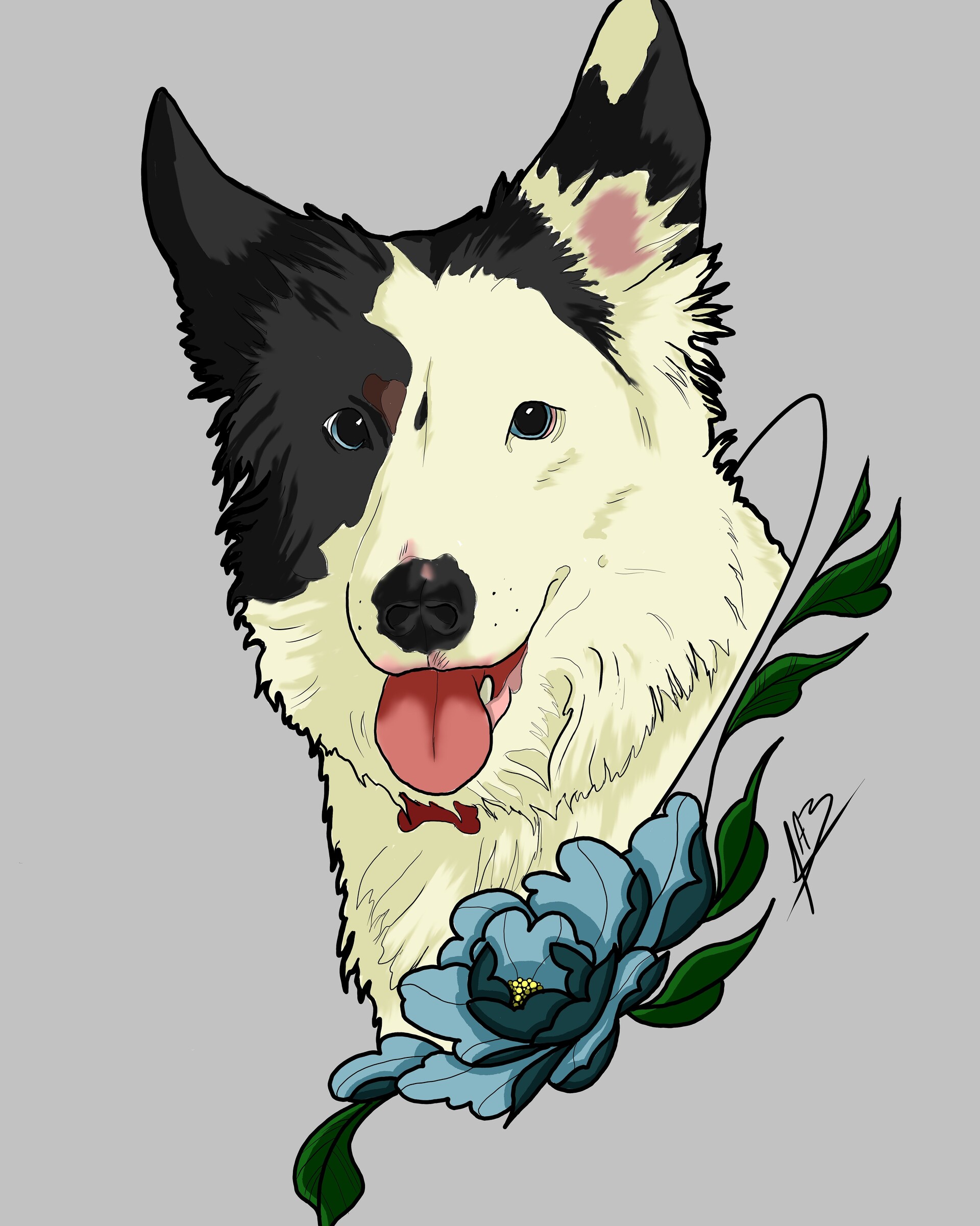 ArtStation - new school style border collie