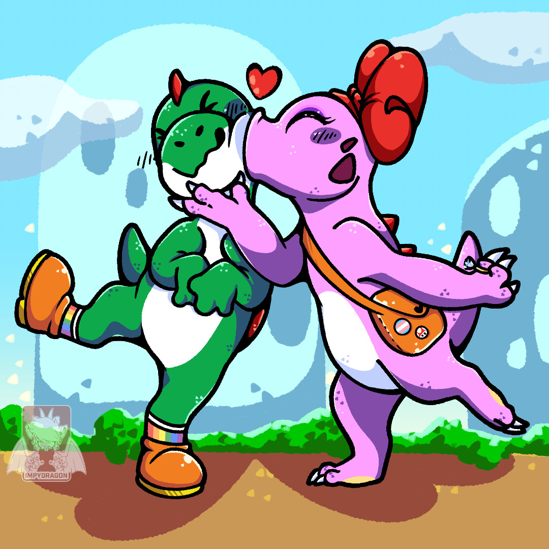 Yoshi And Birdo Kiss