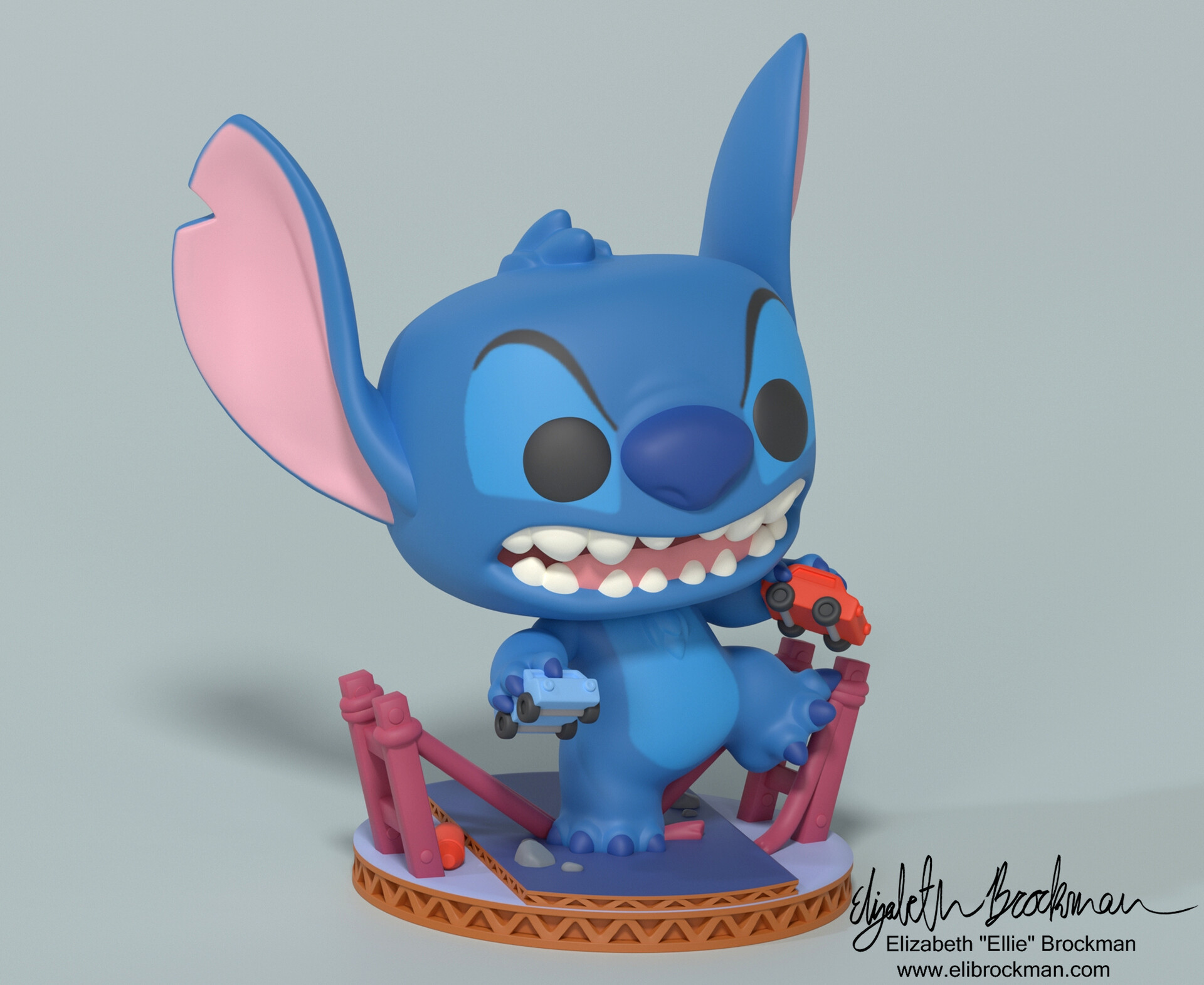 ArtStation - Stitch as "Godzilla" POP Sculpt