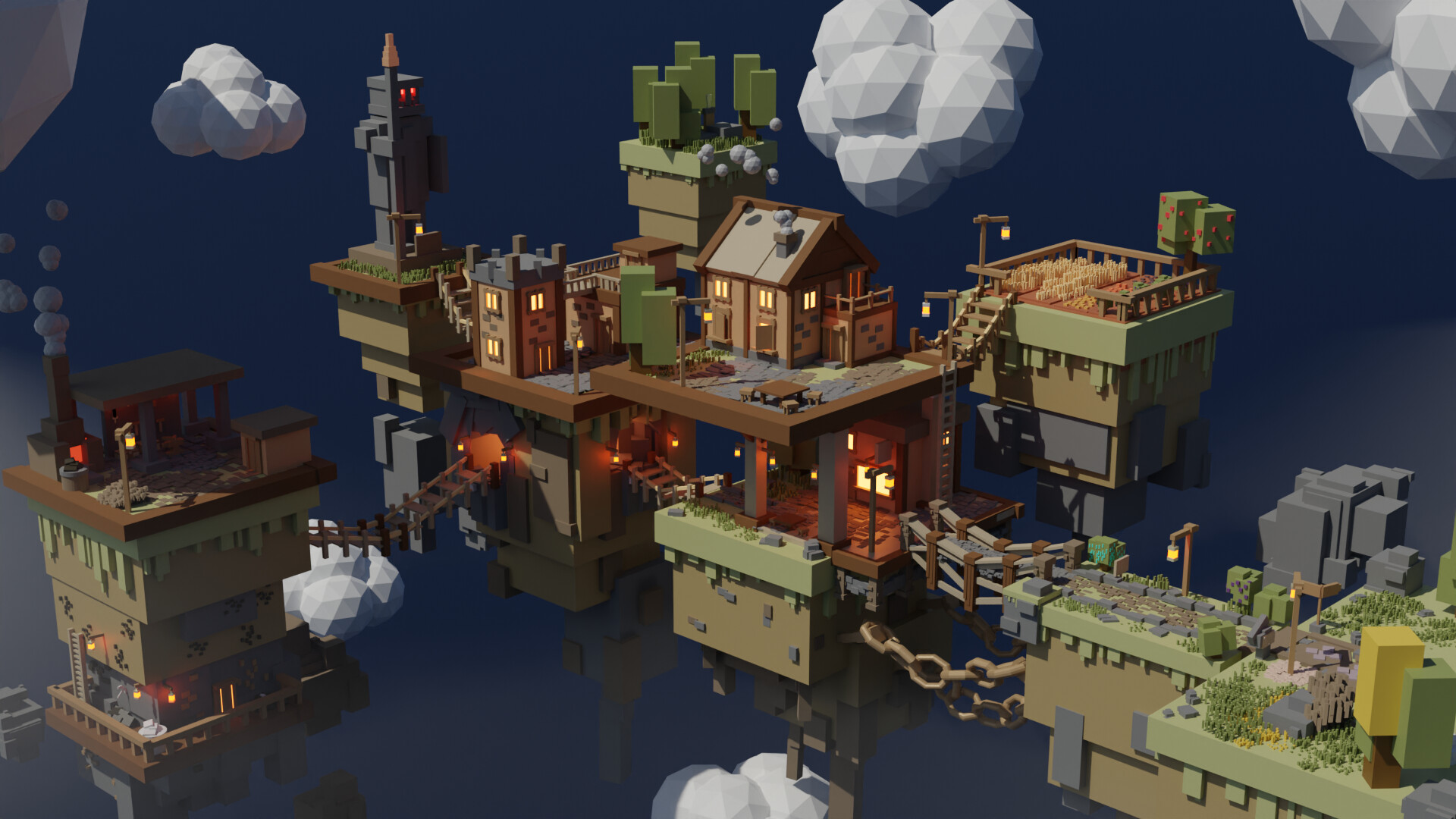 ArtStation - Low-poly Block scene