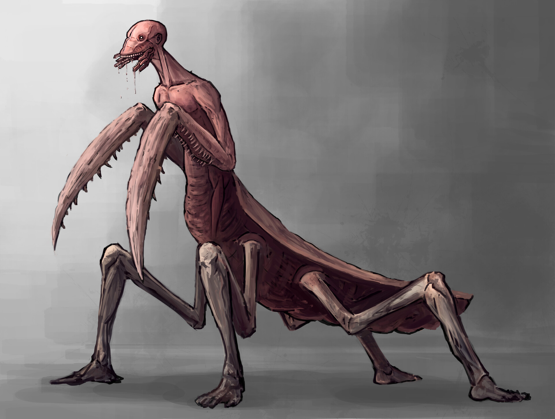 ArtStation - Survival horror game project. Mantis man