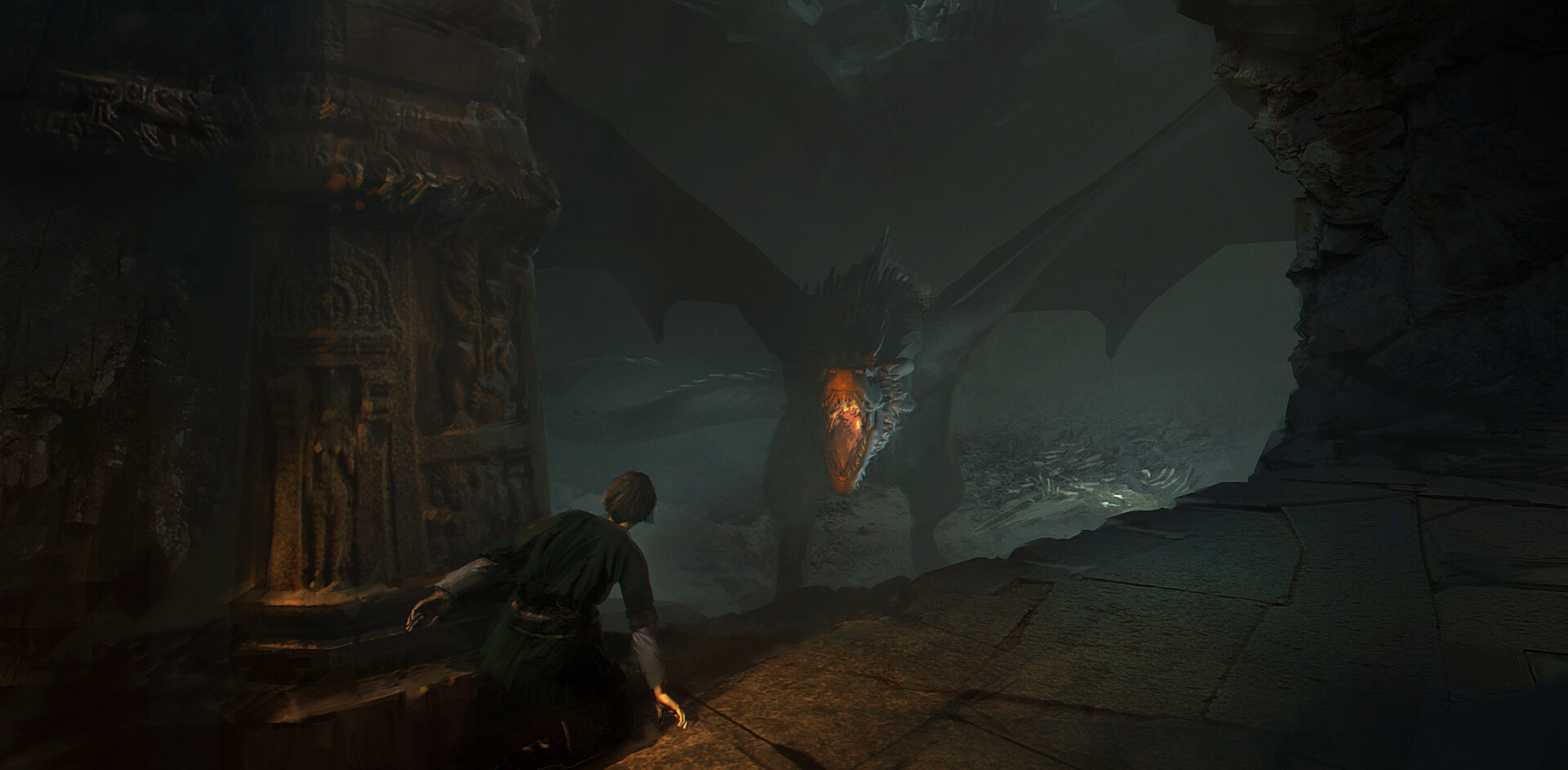 ArtStation - Dragon pit caves