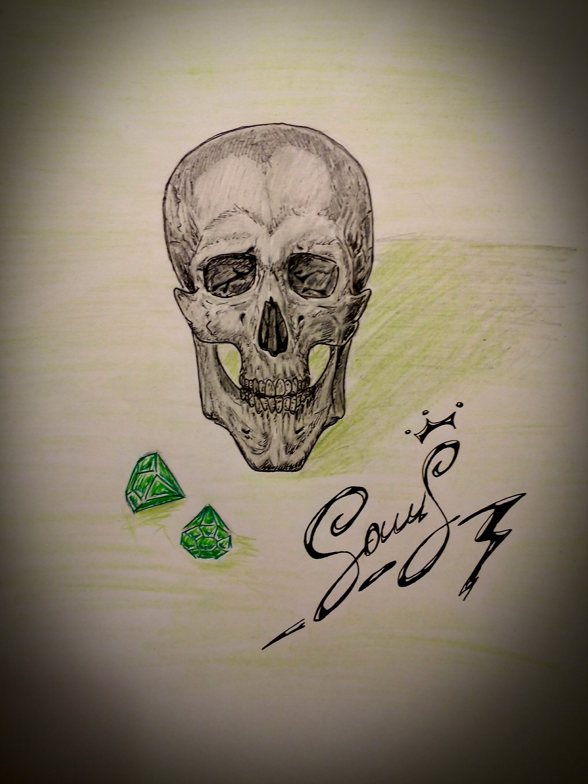 ArtStation - Scull With Emeralds