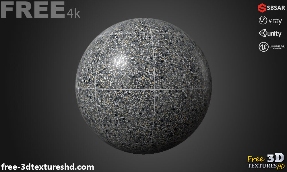 PBR Textures Free Download - Blue Ceramic Floor Tile Terrazzo Pattern ...