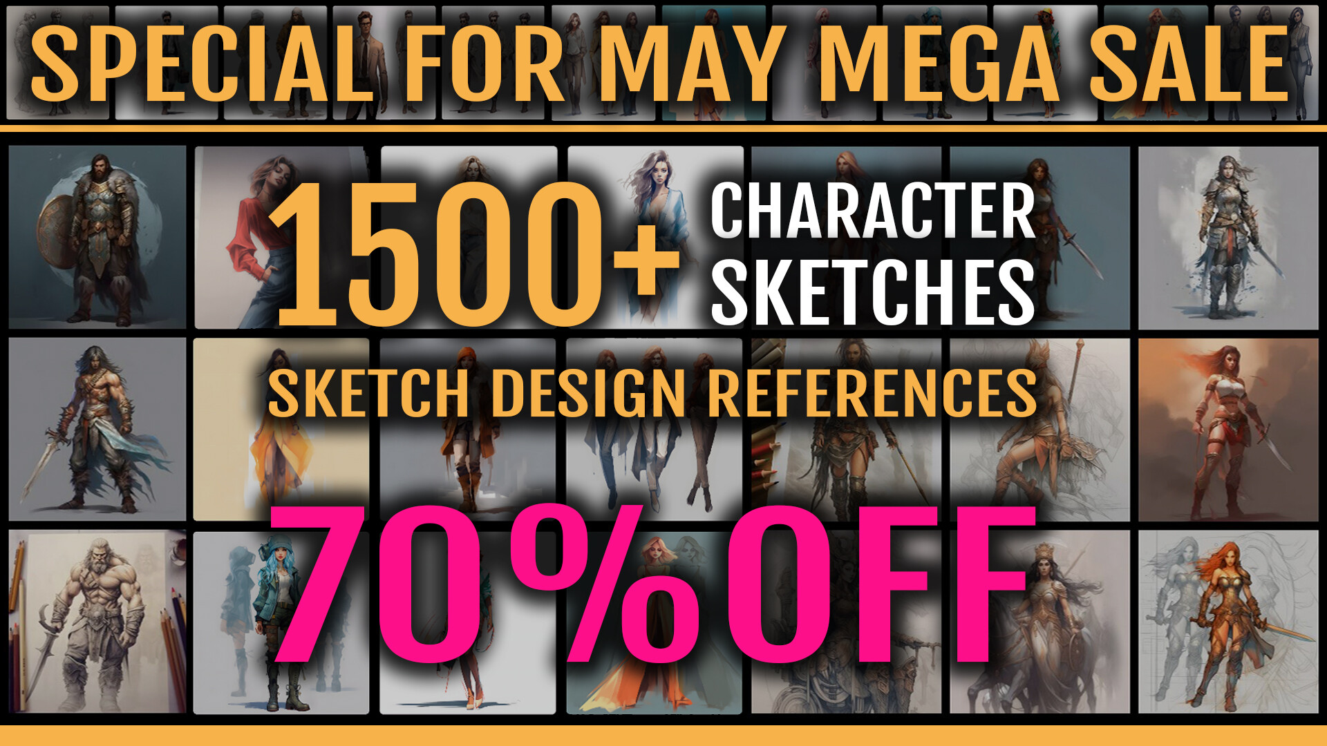 Artificial Dimension - 1500+ Character Sketch Design References