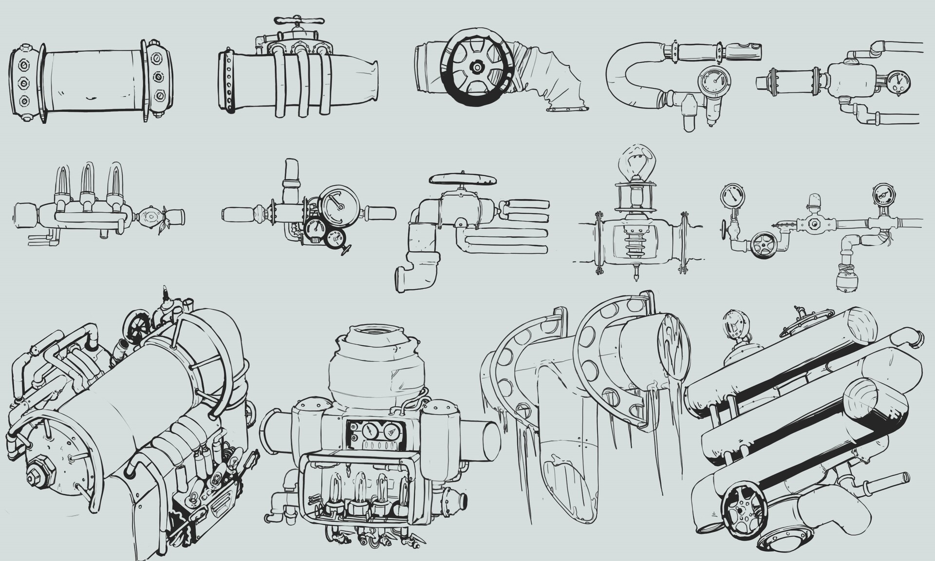 ArtStation - different pipelines designs (concept art)