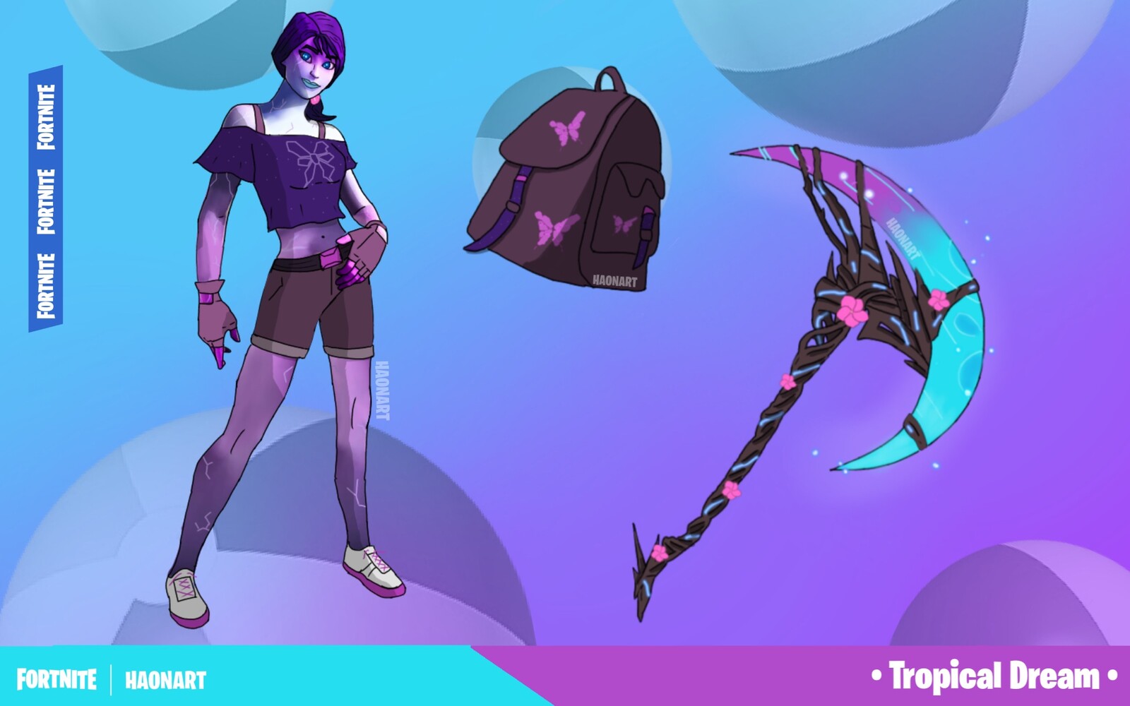 HaonArt - Fortnite Skin set Concept | Tropical Dream