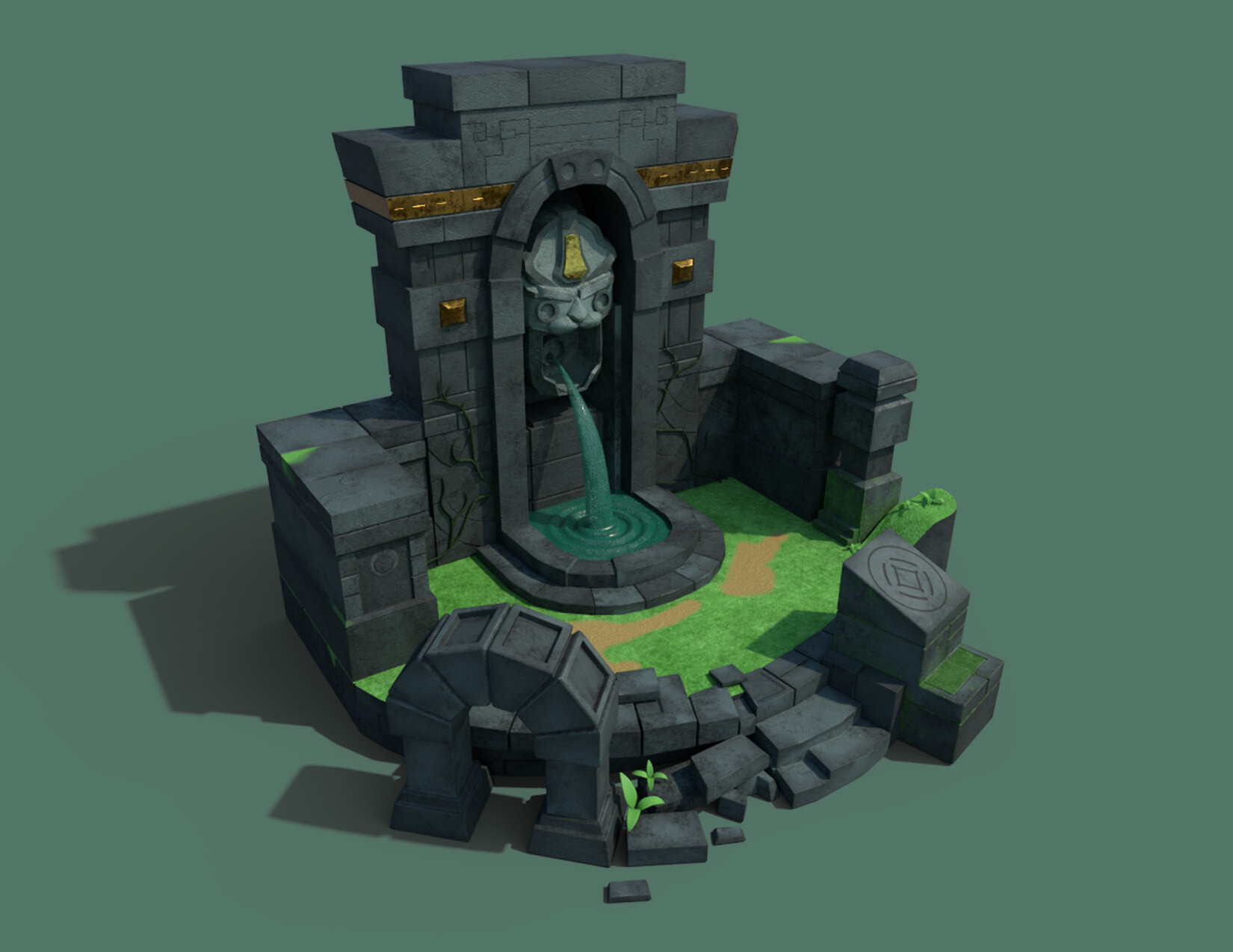 ArtStation - Aztec Fountain Temple