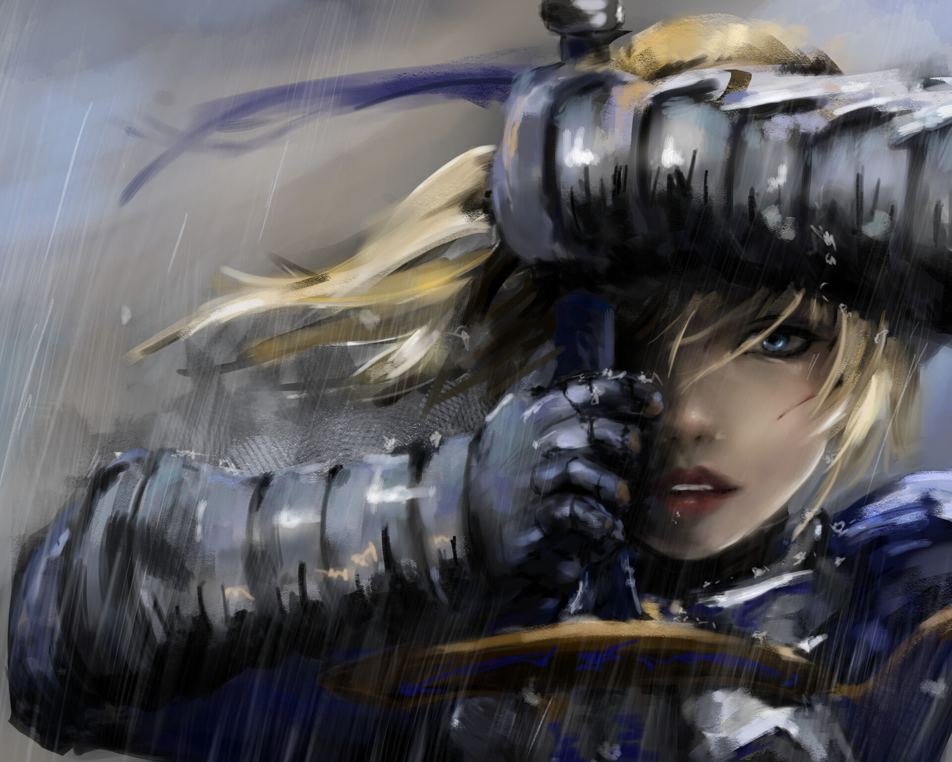 ArtStation - WIP Saber WLOP paint