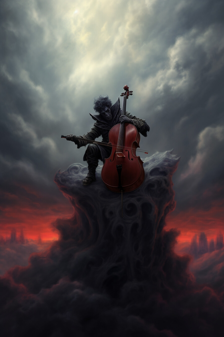 ArtStation - Symphony of Shadows: The Cellist's Lament