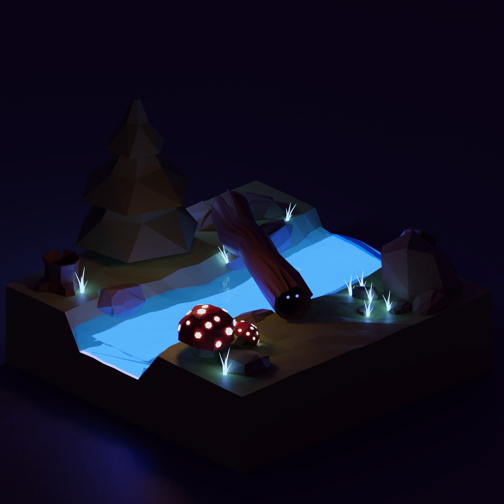 ArtStation - Low Poly River - My First Scene