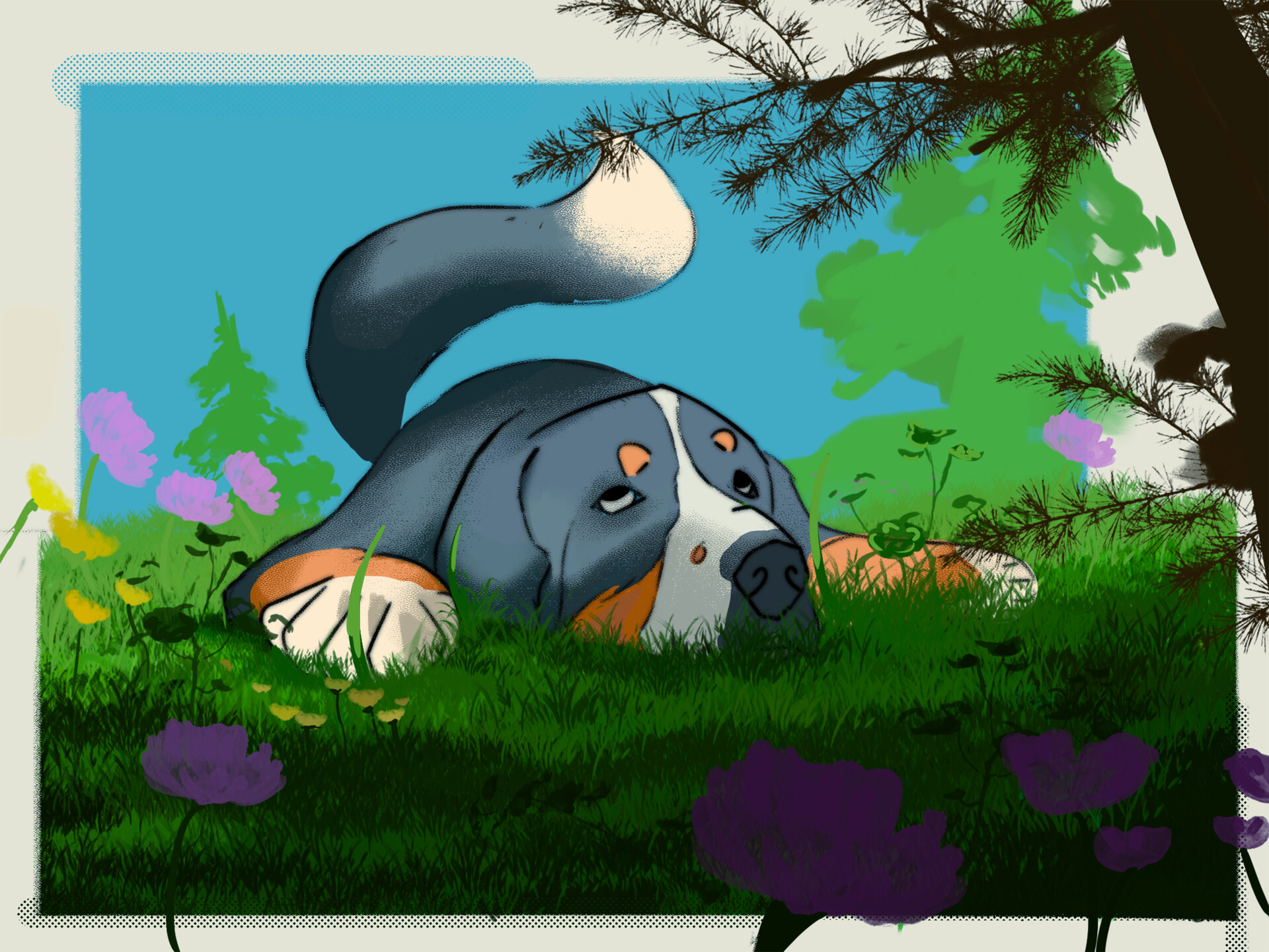 Grady Erickson - Ghibli Inspired Dog Painting