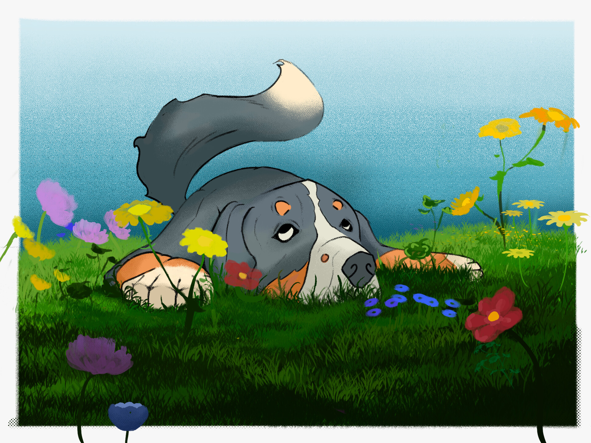 Grady Erickson - Ghibli Inspired Dog Painting