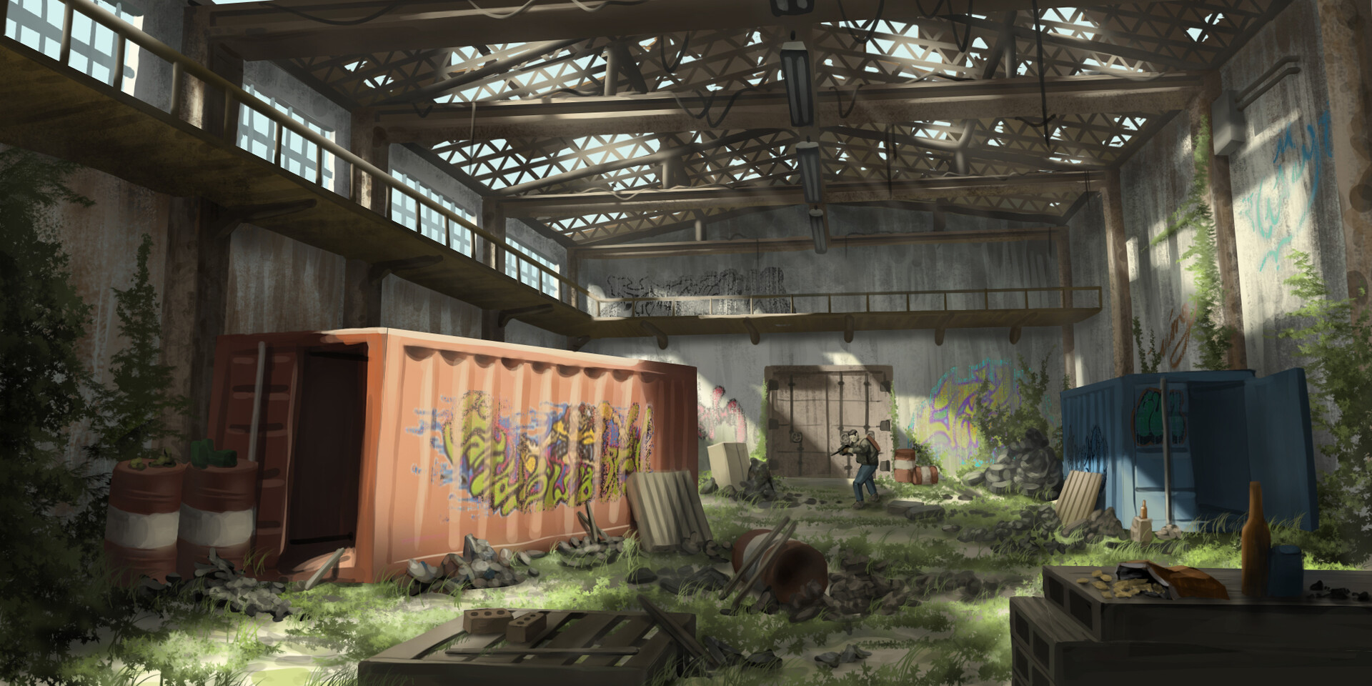ArtStation - Post apocalypse Abandoned Warehouse
