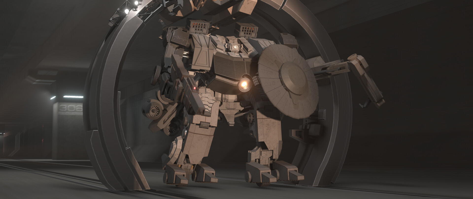 ArtStation - Battle mech deployment