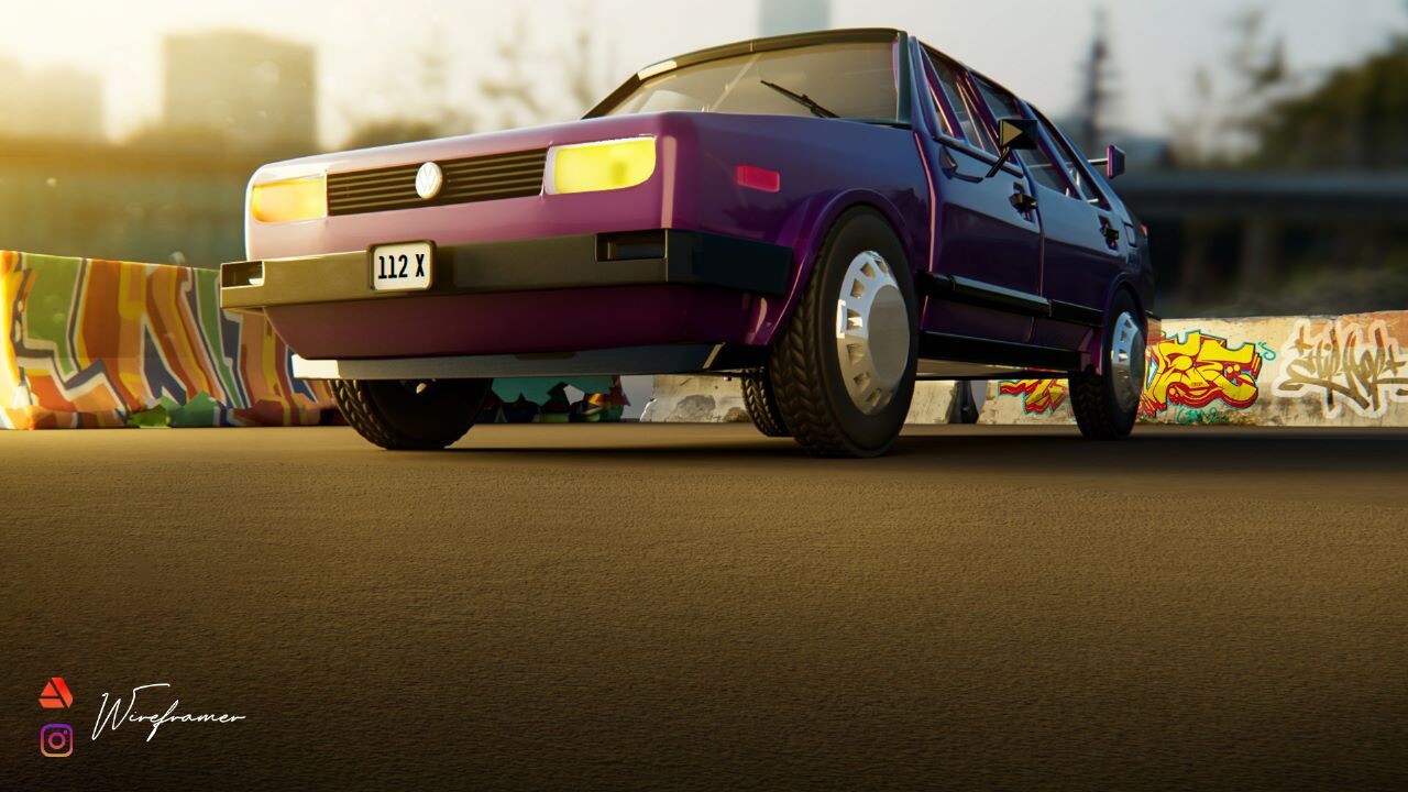 ArtStation - Volkswagen Jetta vintage car modeling