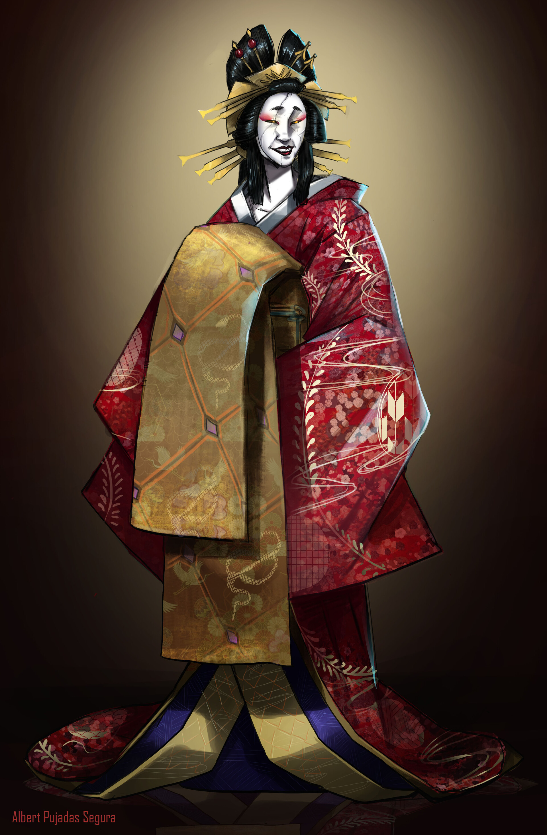 ArtStation - Oiran, Snake Yokai