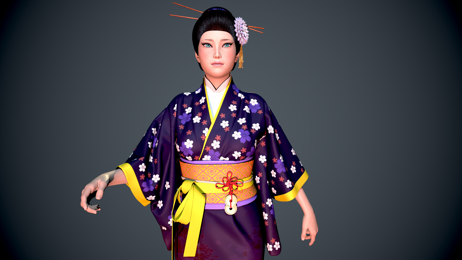 ArtStation - High Poly model "Kimano"