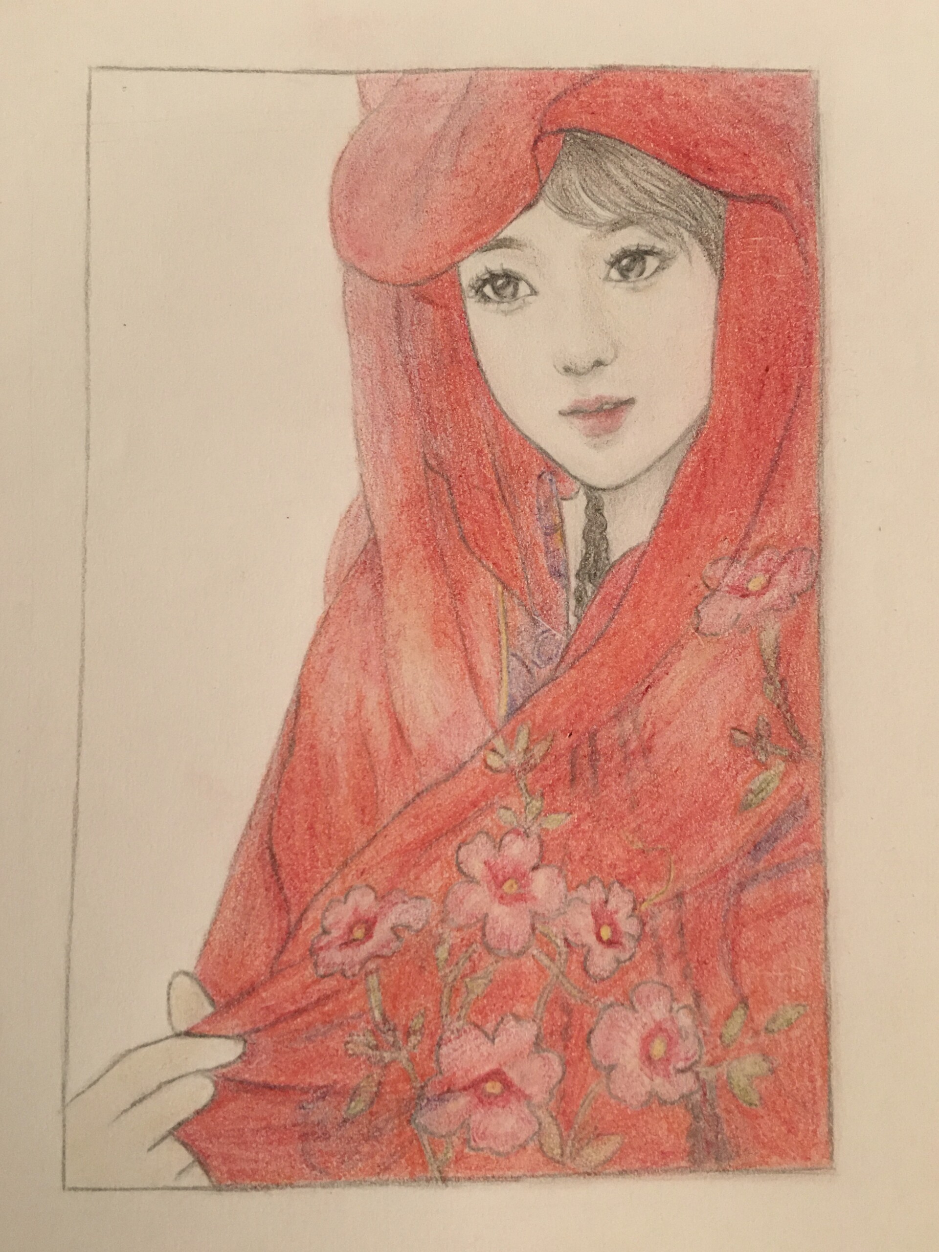 ArtStation - 红衣女孩 A girl in a red robe