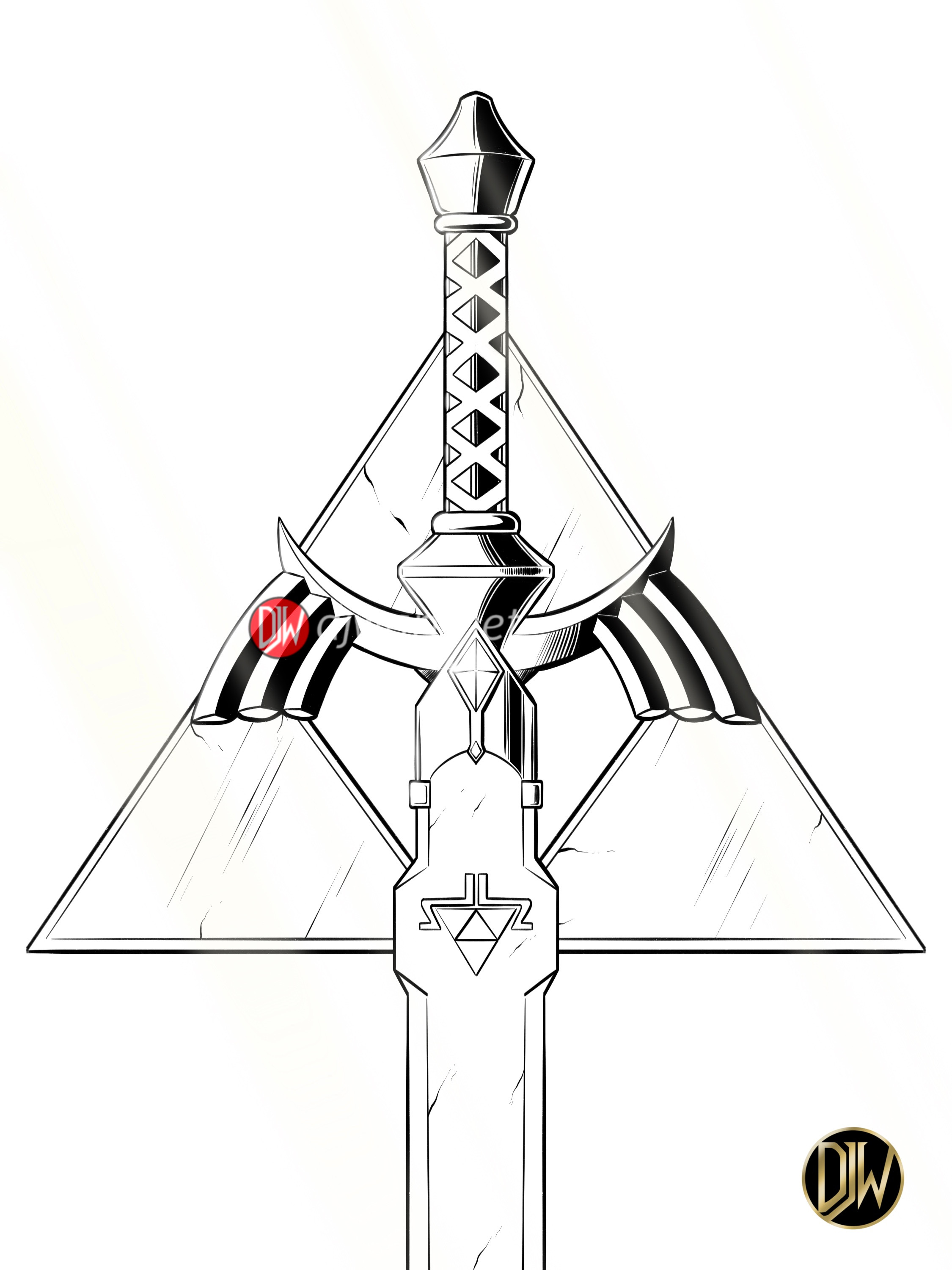 legend of zelda master sword coloring pages