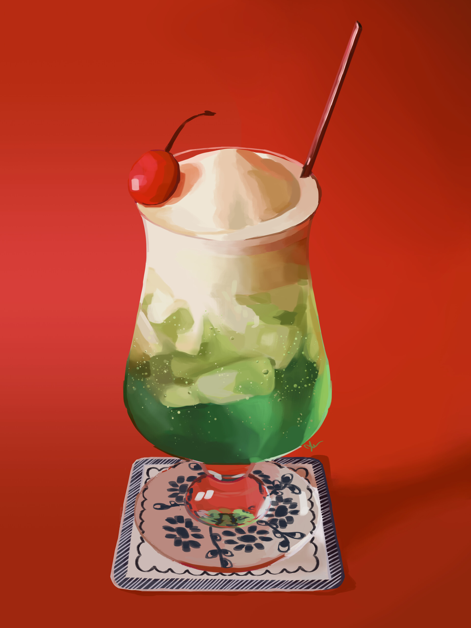 ArtStation - Green smoothie realism illustration