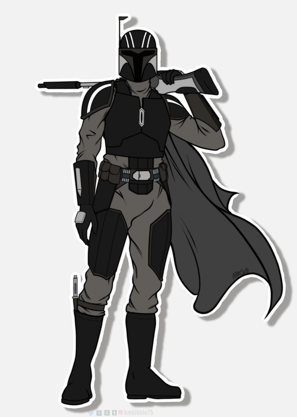 Black And Red Mandalorian Armor