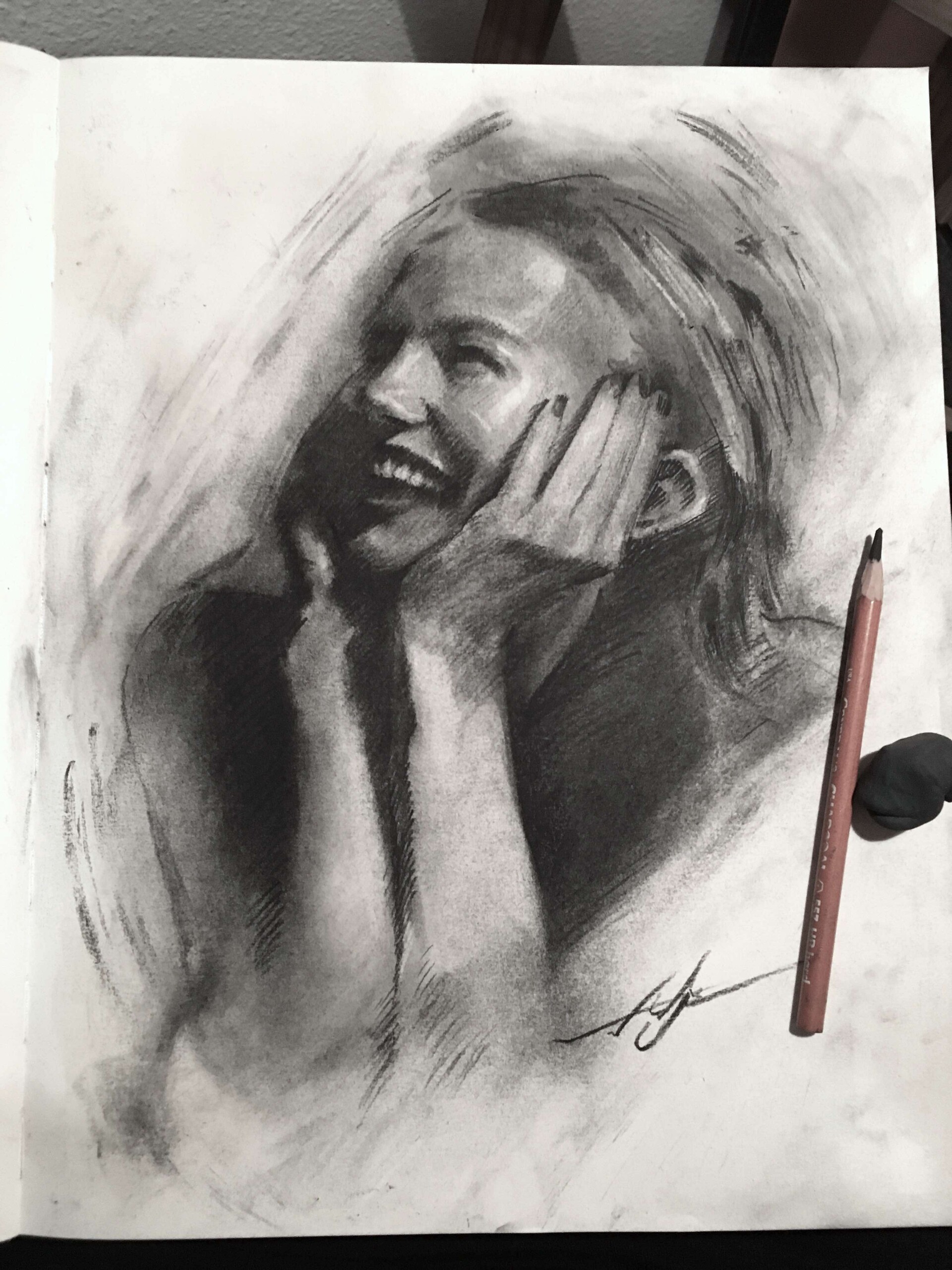 ArtStation - Charcoal portrait drawing