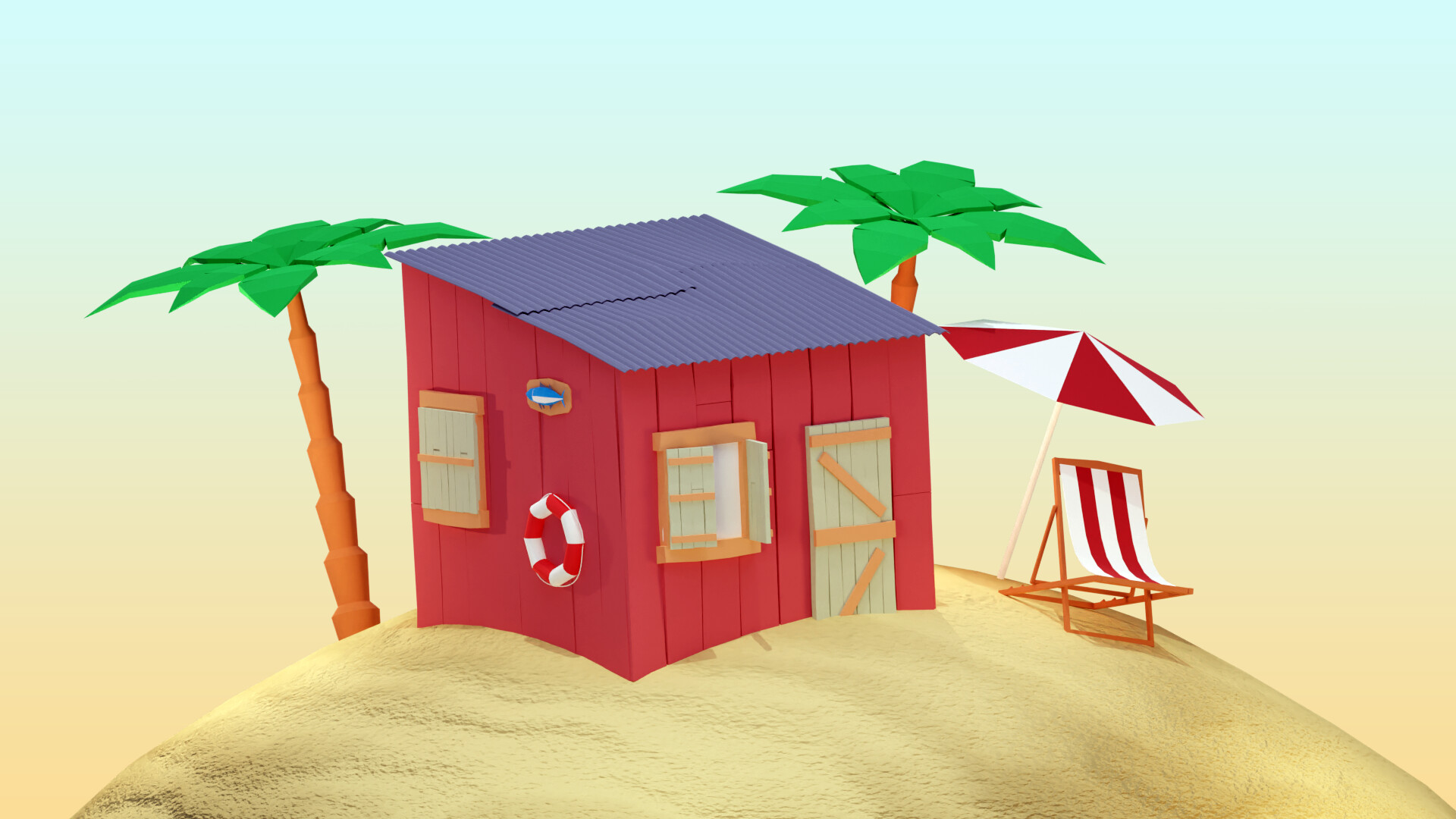 ArtStation - Low Poly Beach