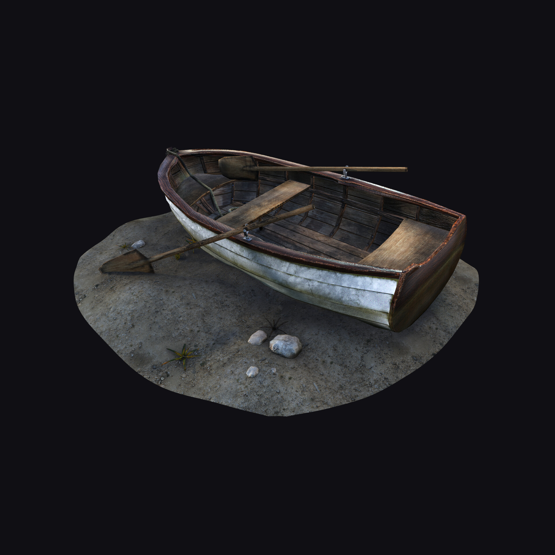 ArtStation - Wooden rowboat