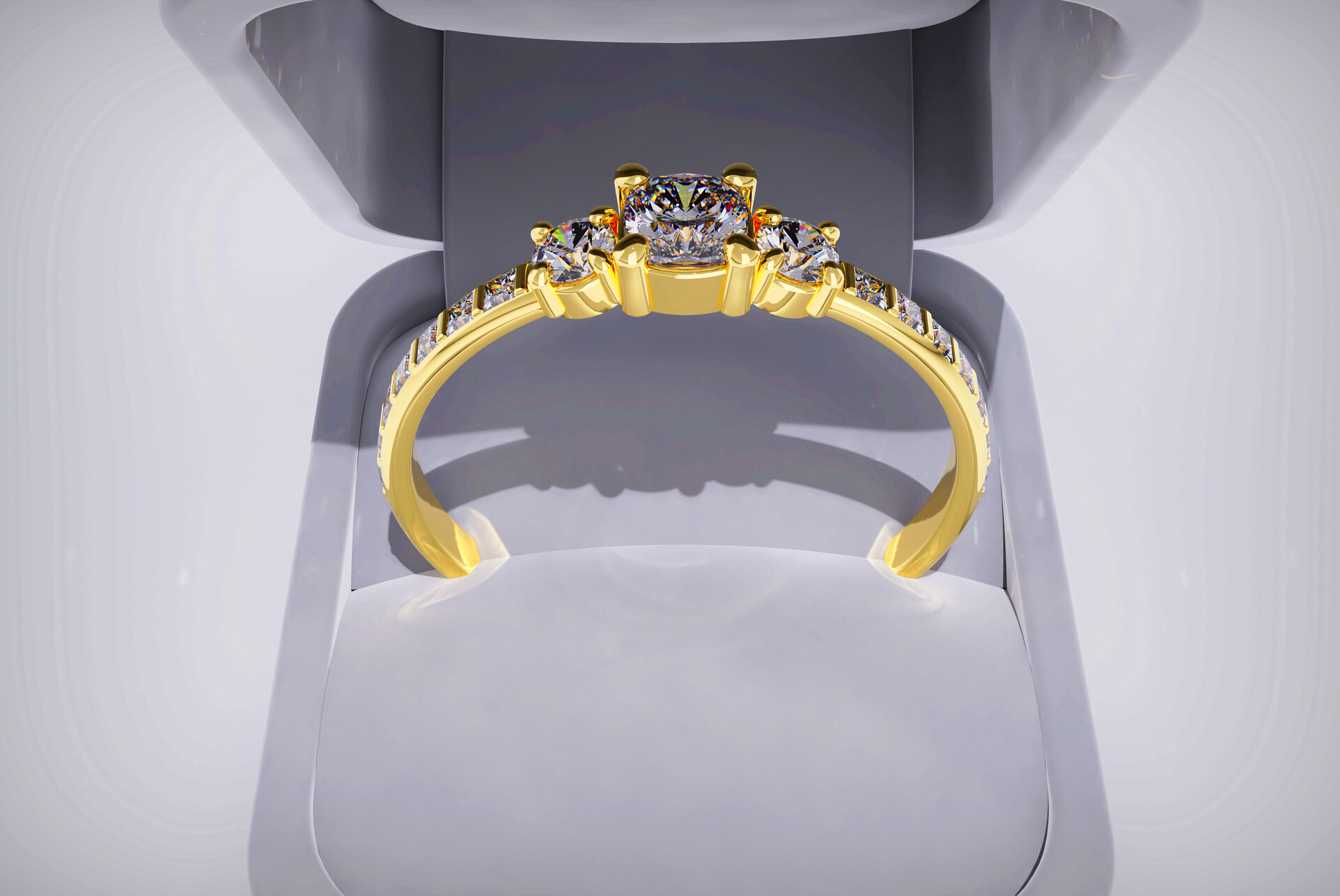 ArtStation - Gold Diamond Engagement Ring