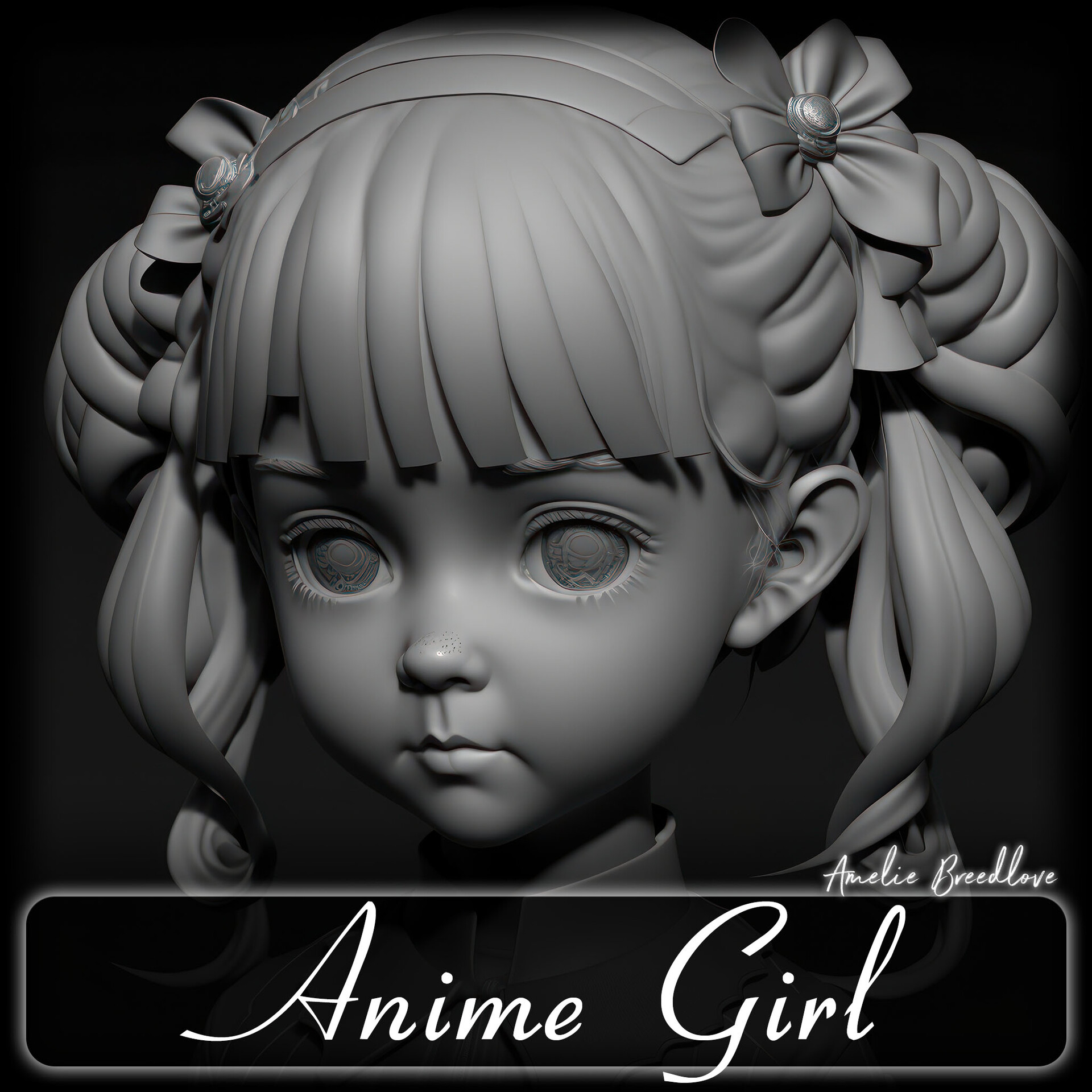 ArtStation - 320 Anime Girl Head Sculpt - Kid and Teen Reference Pack ...