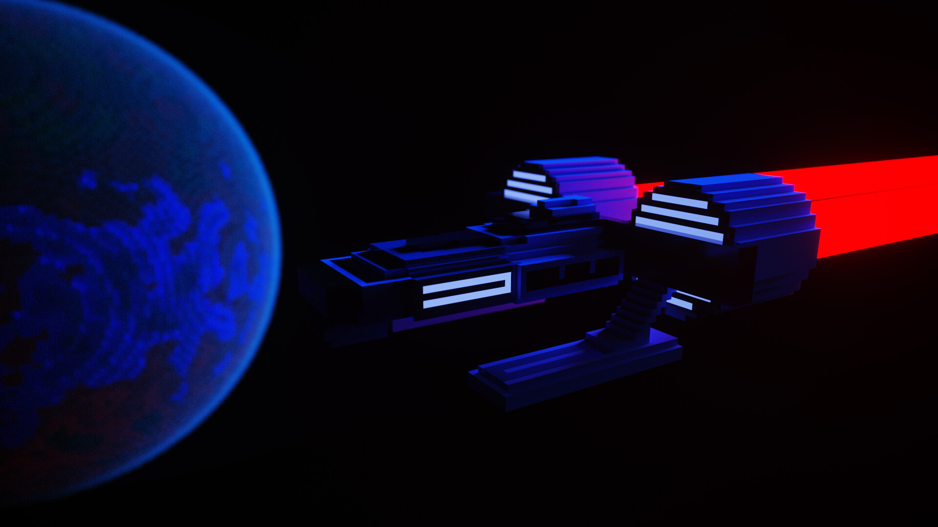 ArtStation - Voxel space ship
