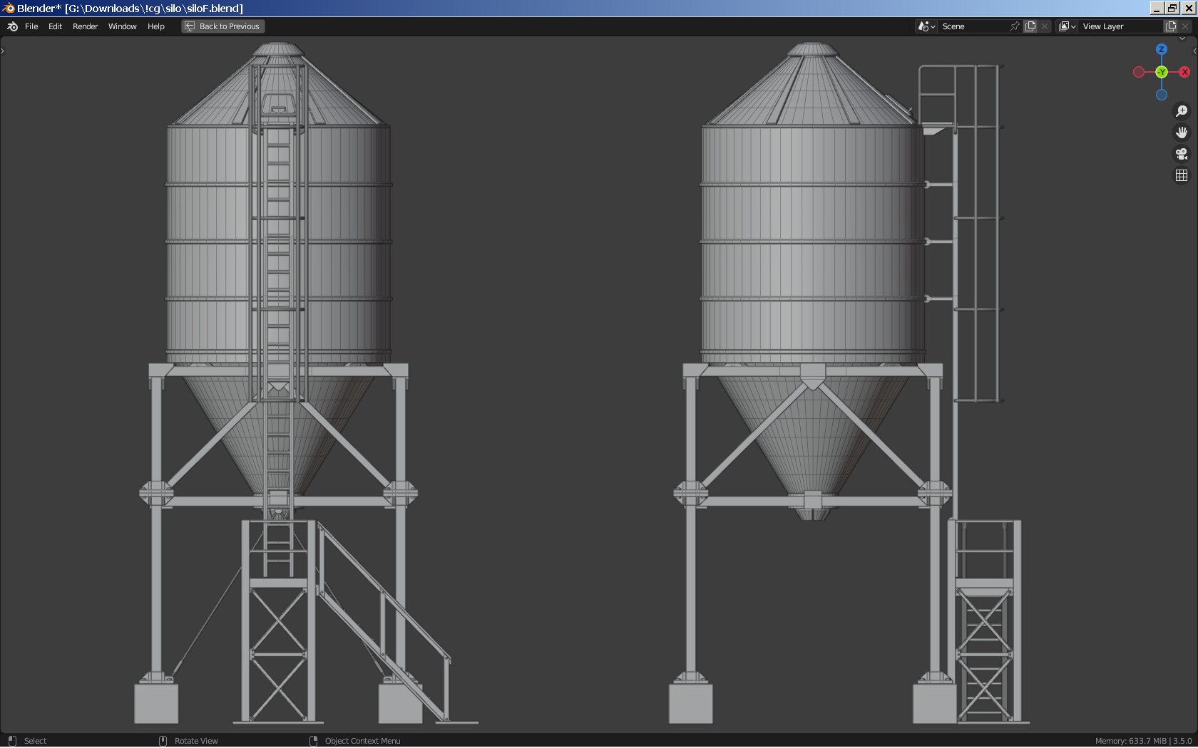 Duster - Grain Storage Silo - Blender 3D Model