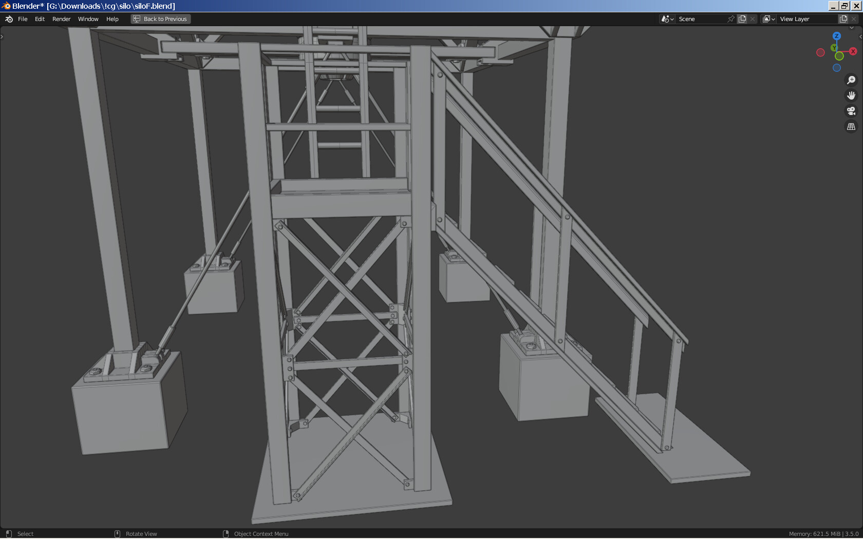 Duster - Grain Storage Silo - Blender 3D Model