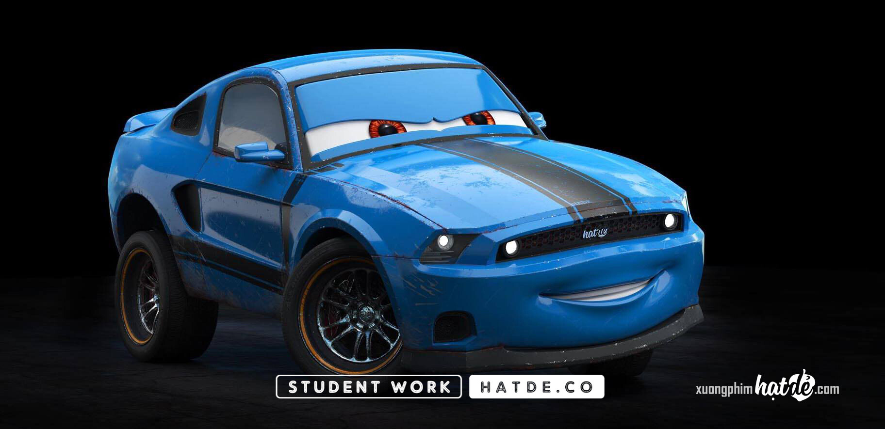 ArtStation - Ford Mustang Car Cartoon Character - Student Work 2018
