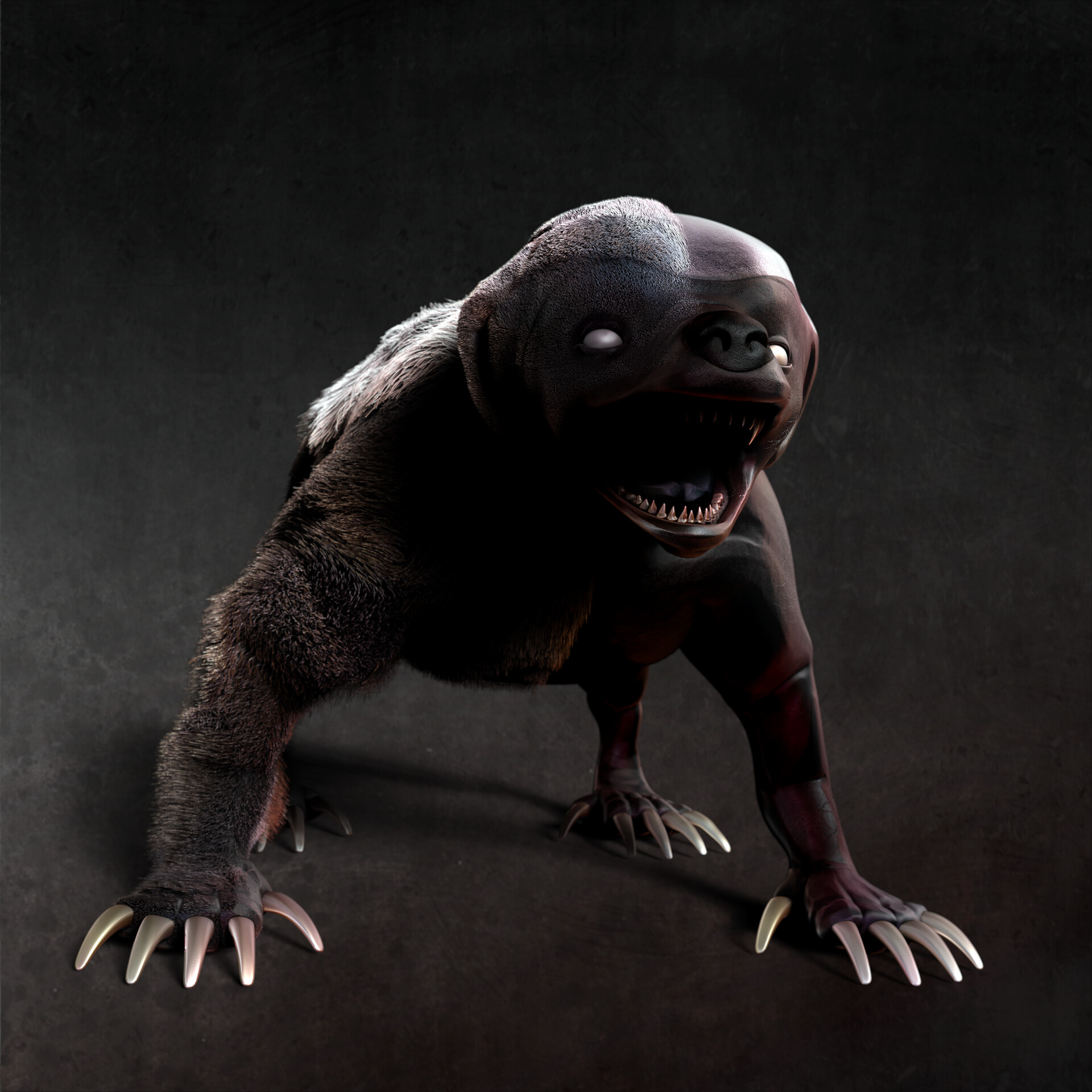 ArtStation - half burned honey badger