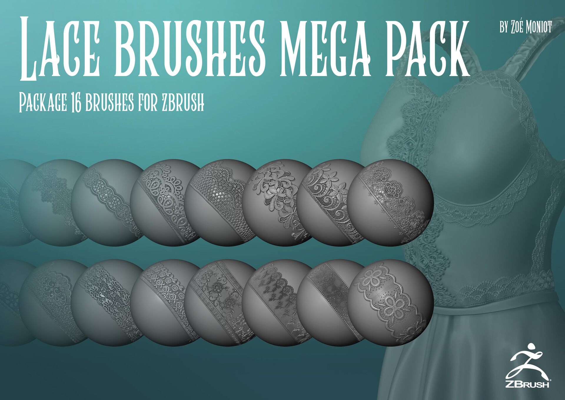 ArtStation - Lace Brushes - Mega Pack