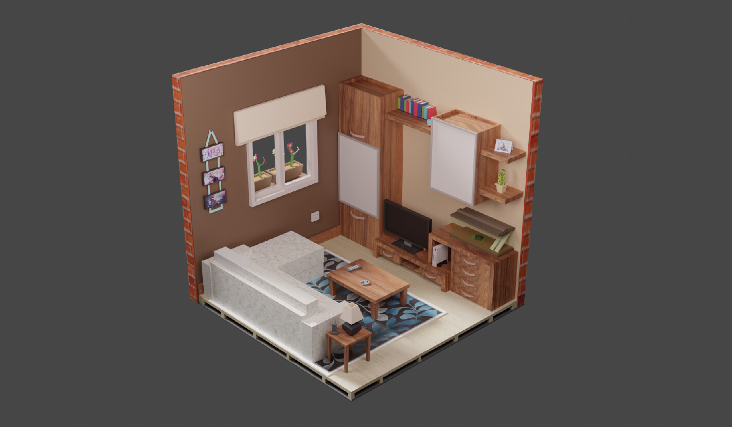 ArtStation - Living Room - Low Poly