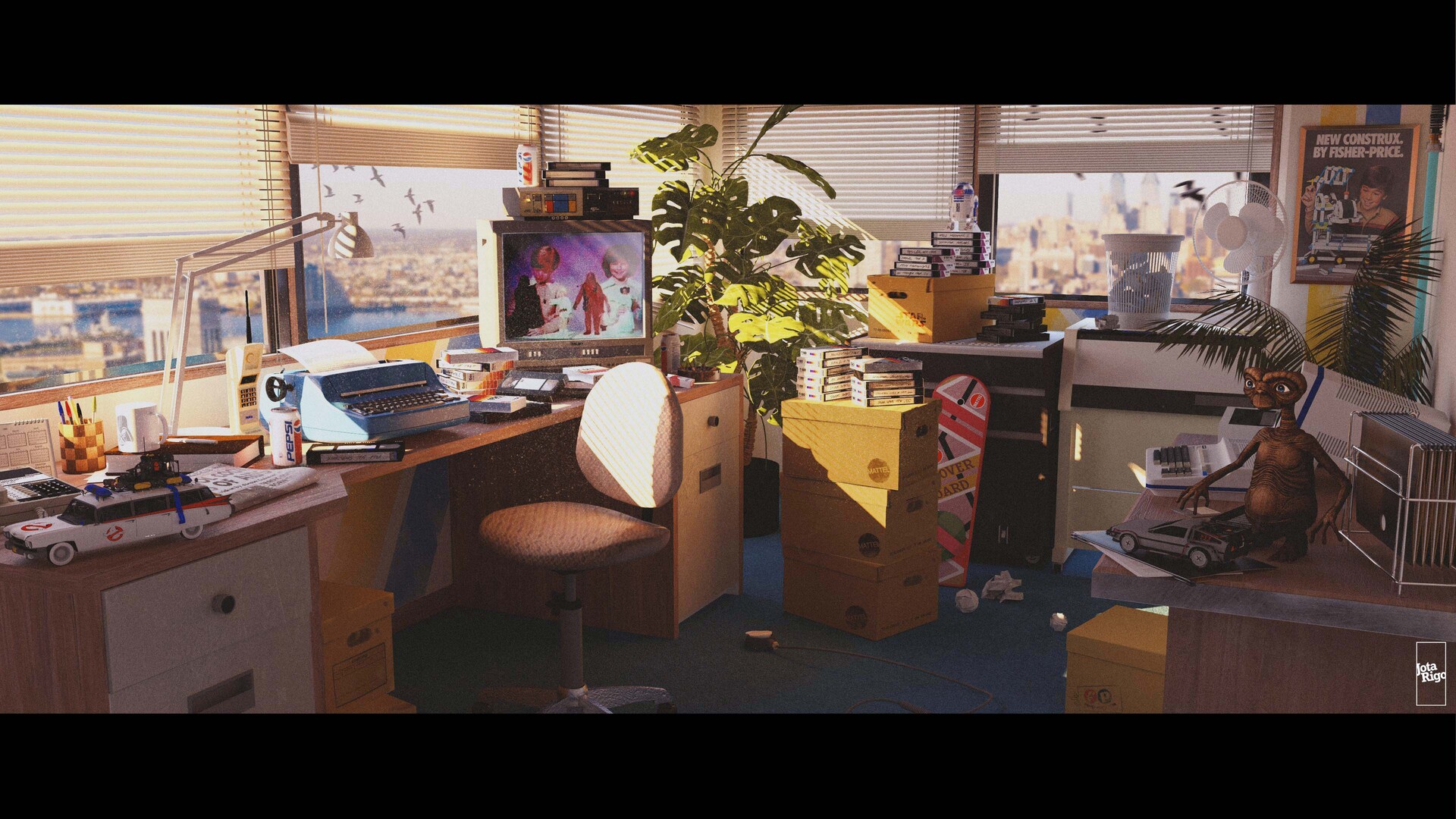 ArtStation - 1985 VHD Tape Room